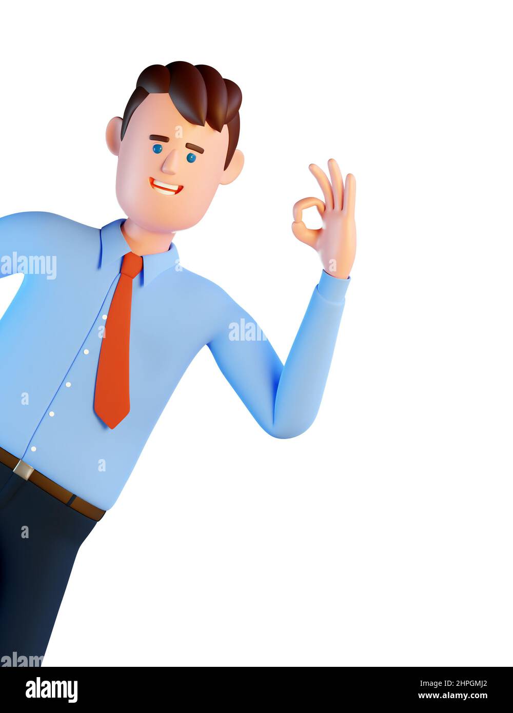 3d man with ok gesture Stock Photo - Alamy