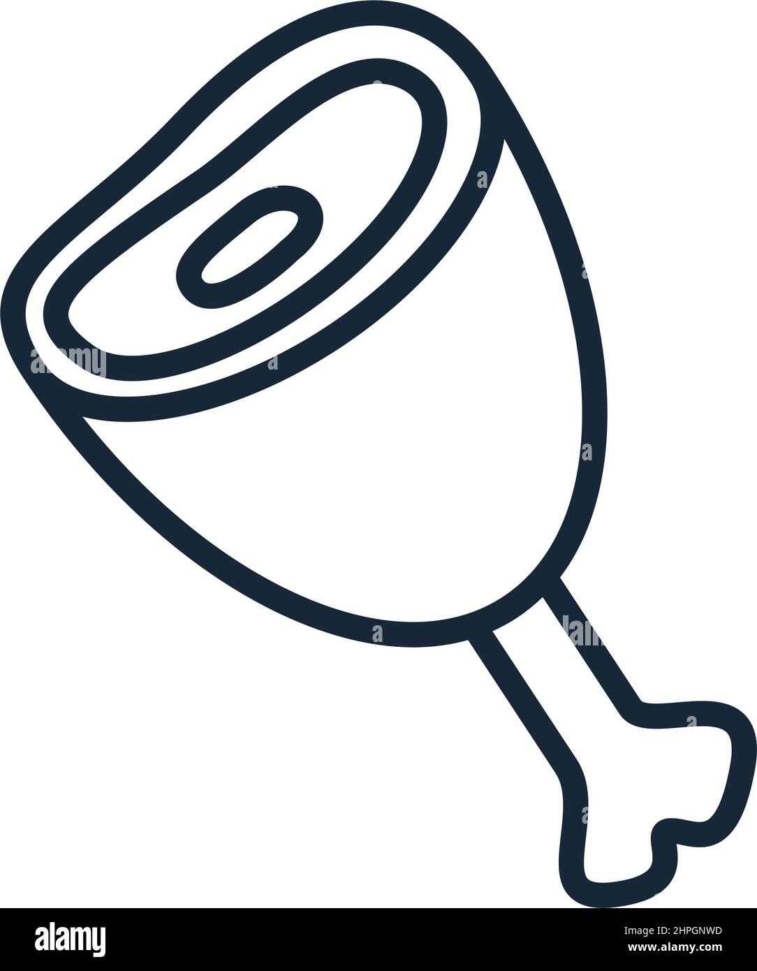 Stylish thin line beef leg icon isolated on white background - Vector ...