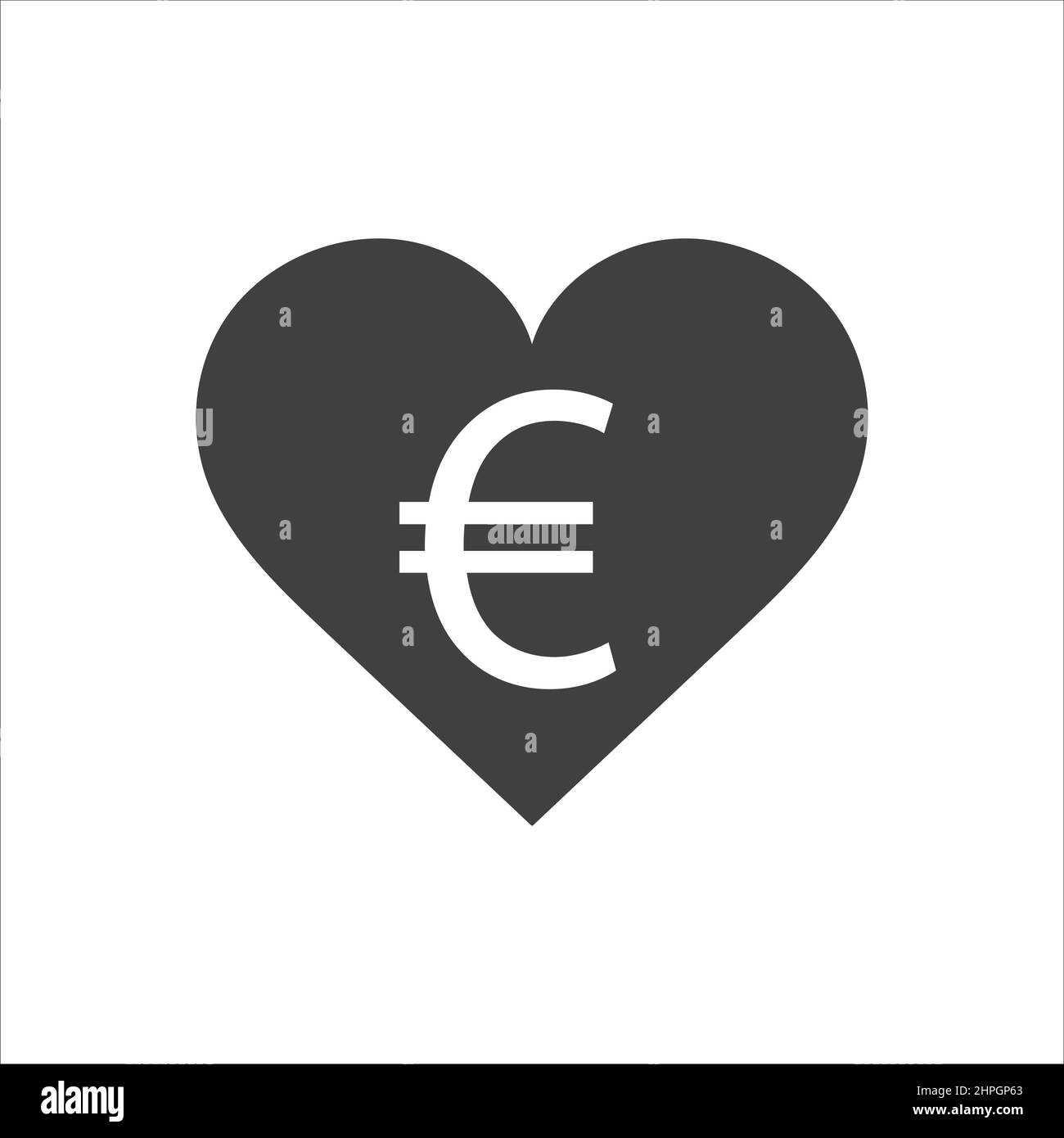 euro sign on heart background Stock Vector Image & Art - Alamy
