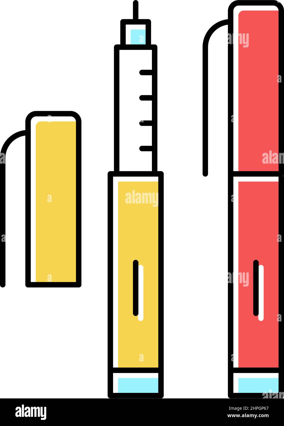 insulin portable pen syringe color icon vector illustration Stock ...