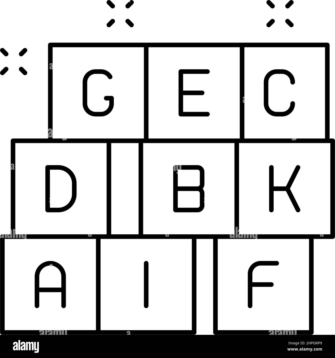 alphabet cubes kindergarten line icon vector illustration Stock Vector ...