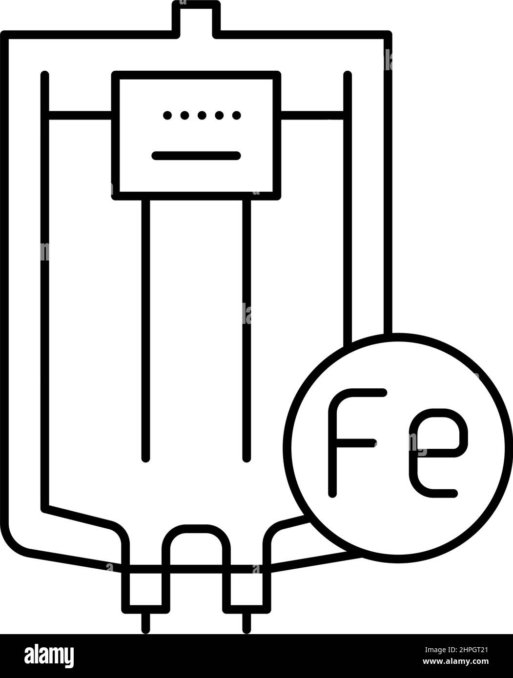 iron given through an intravenous line icon vector illustration Stock ...