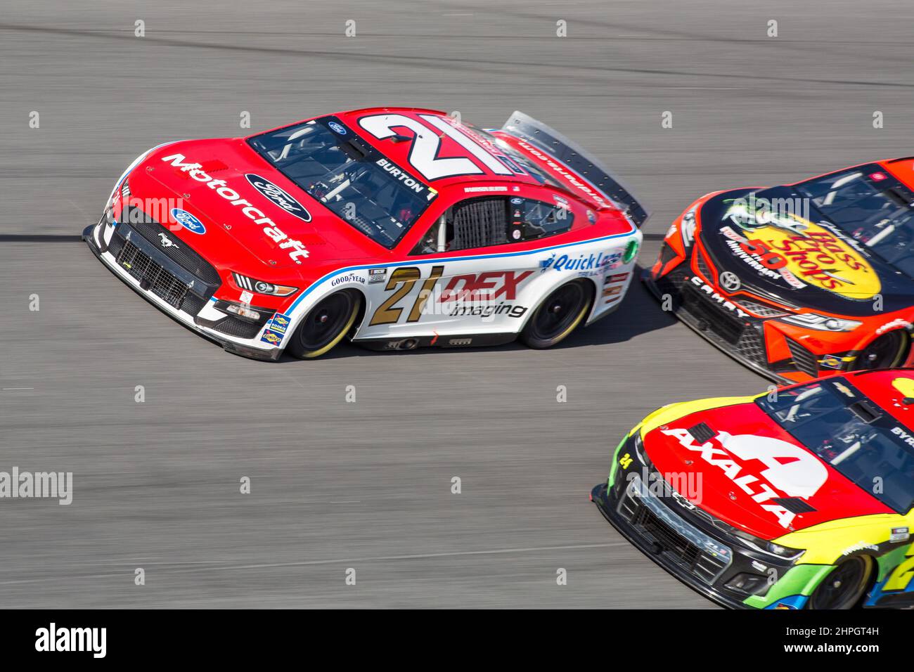 February 20, 2022: NASCAR Cup Series driver Harrison Burton (21) leads ...