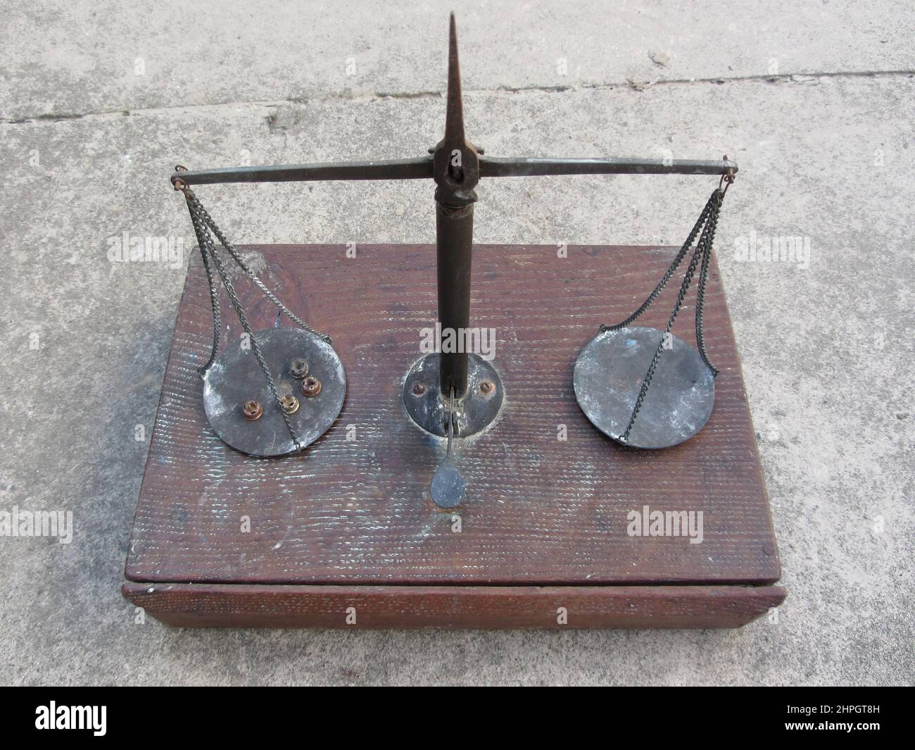 Handmade balance scale Stock Photo - Alamy