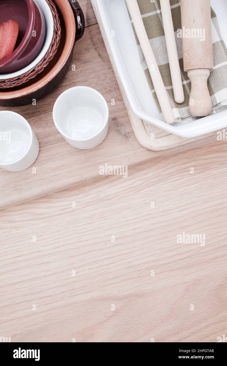 crockery and kitchen tools Stock Photo - Alamy