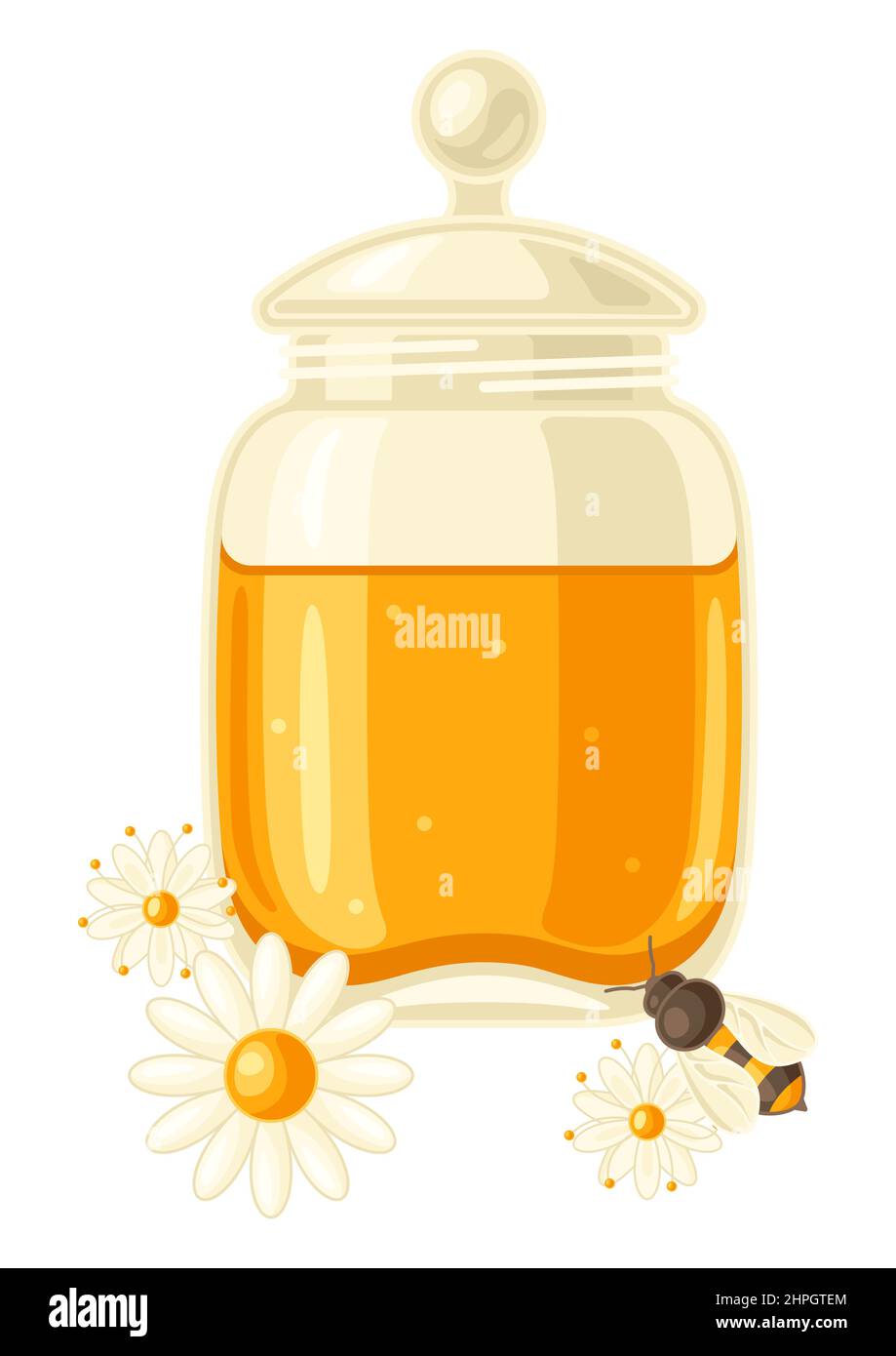 Illustration of honey jar. Image for food and agricultural industry ...