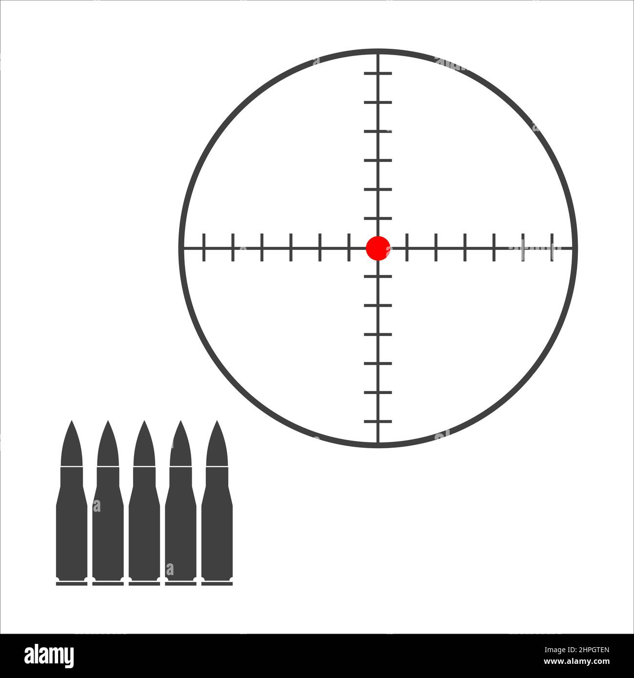 bullets and scope icon on white background Stock Vector Image & Art - Alamy