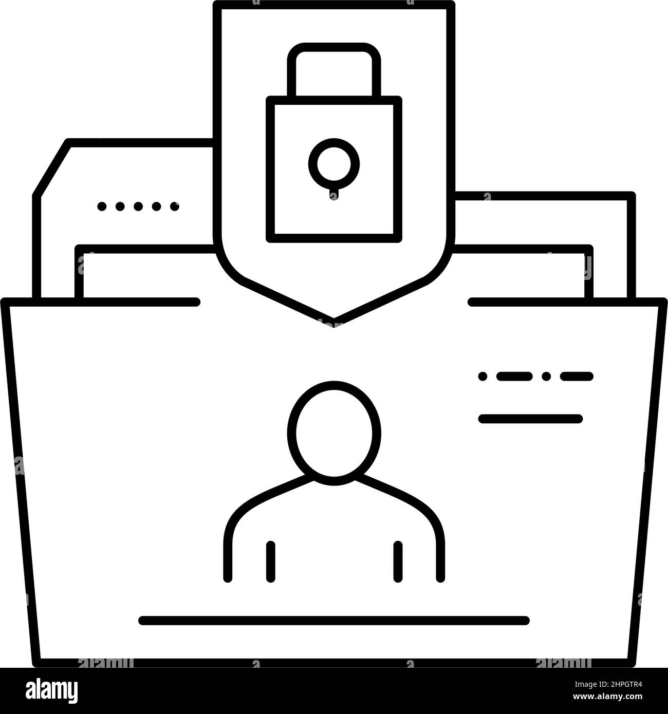 personal data file protect line icon vector illustration Stock Vector ...