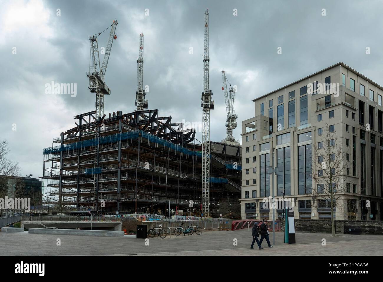 London, UK. 21 February 2022. The new Google building is seen under ...