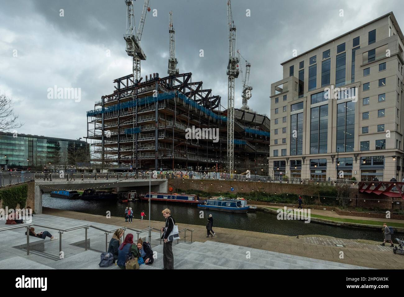 London, UK. 21 February 2022. The new Google building is seen under ...
