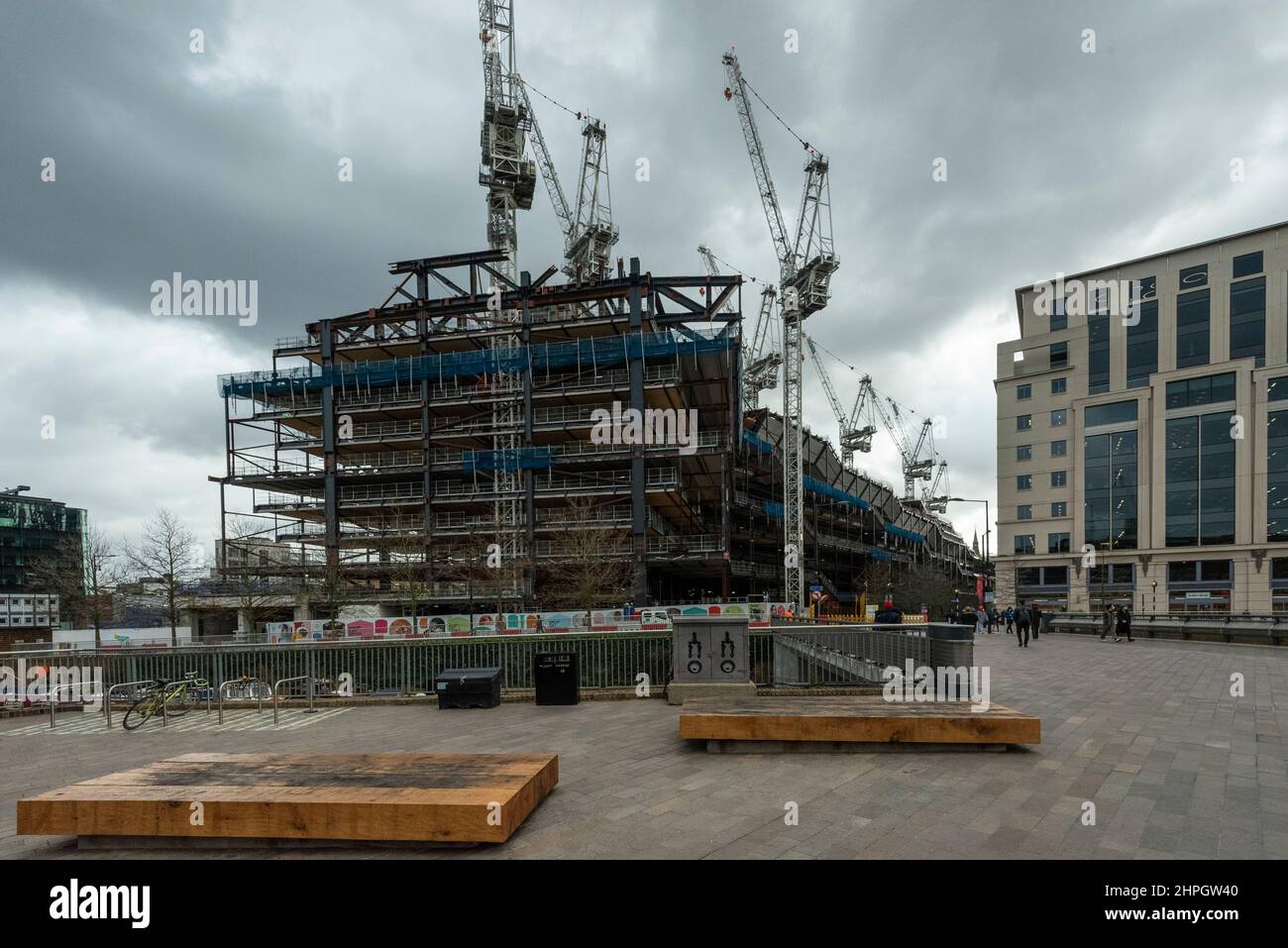 London, UK. 21 February 2022. The new Google building is seen under ...