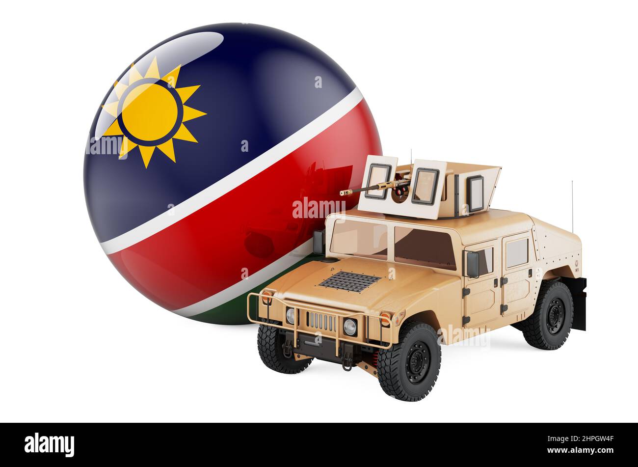 Military truck with Namibian flag. Combat defense of Namibia, concept ...