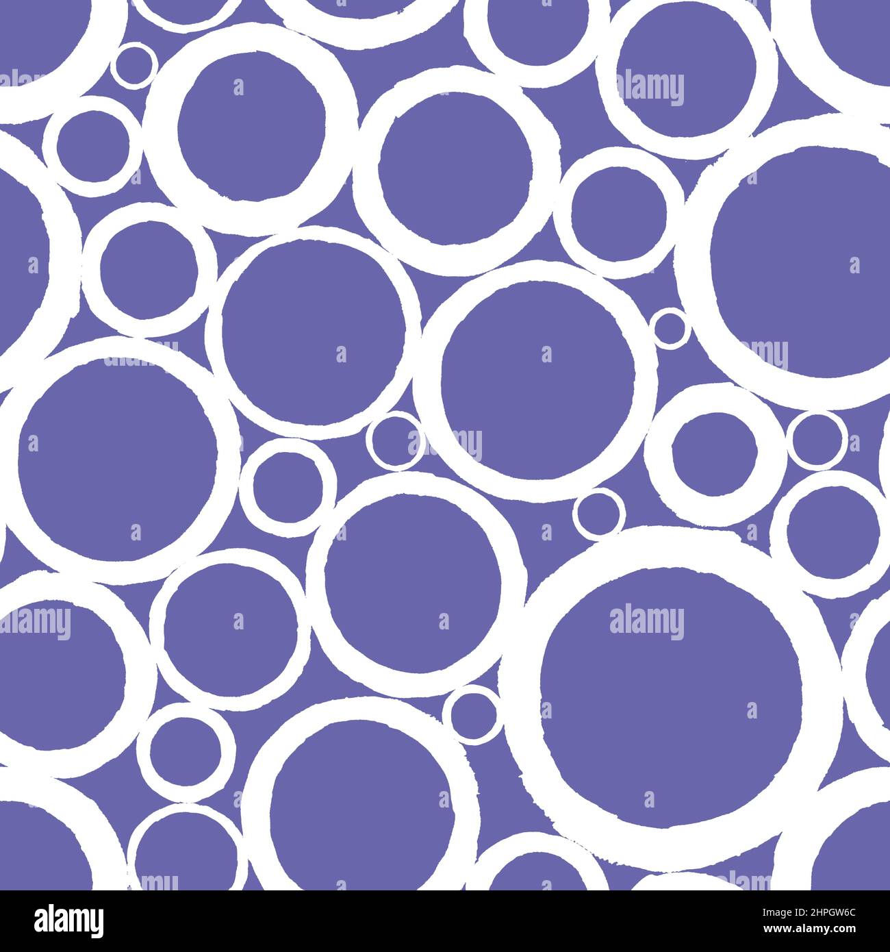 Circle Very Peri color seamless pattern. Abstract background with white ...