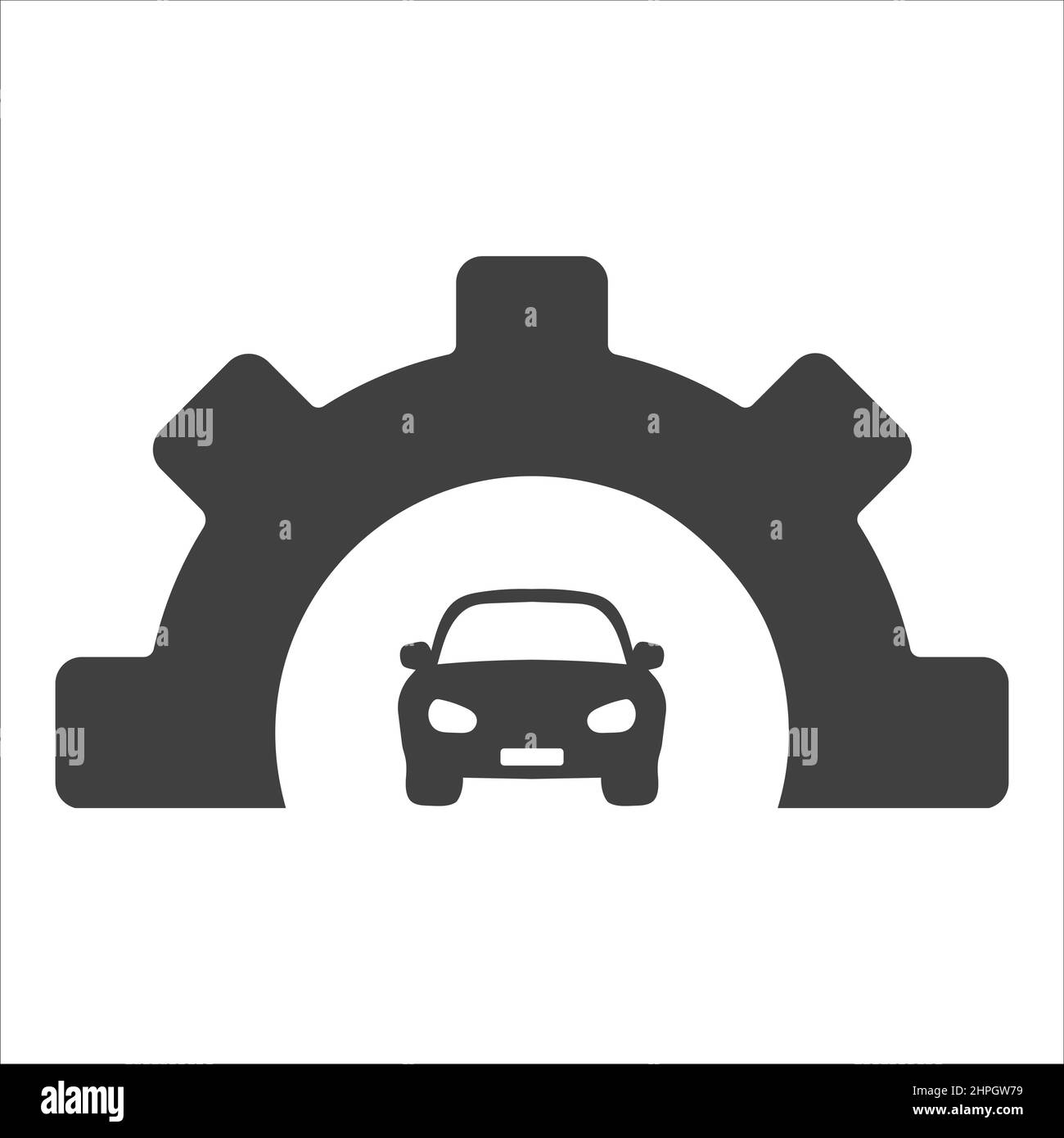 Car repair gear outline icon in flat style. Elements of car repair ...
