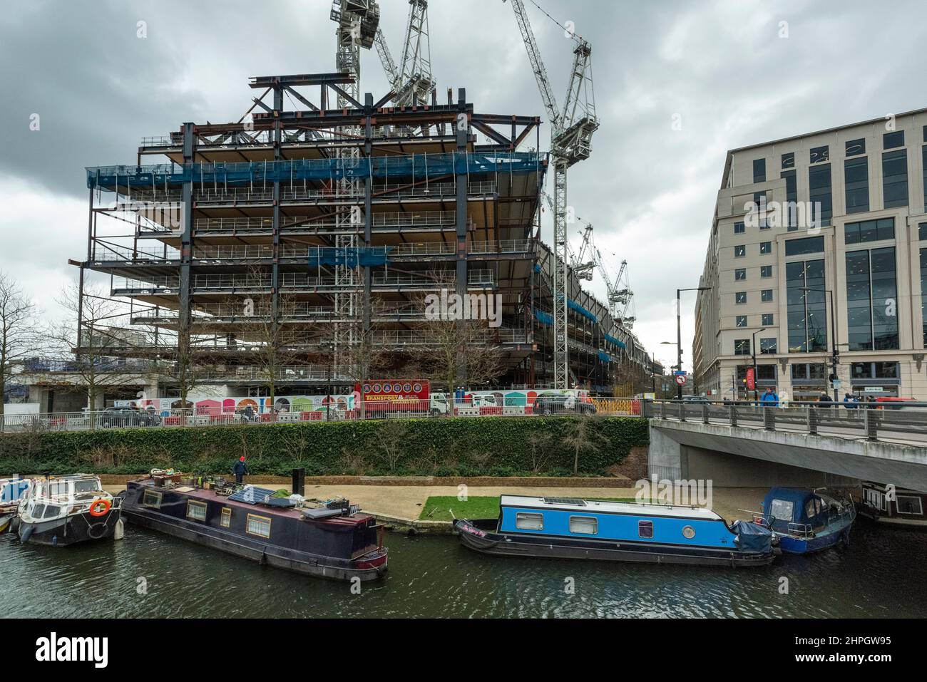 London, UK. 21 February 2022. The new Google building is seen under ...