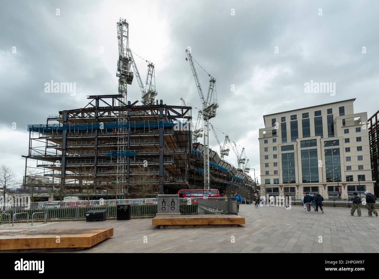 London, UK. 21 February 2022. The new Google building is seen under ...