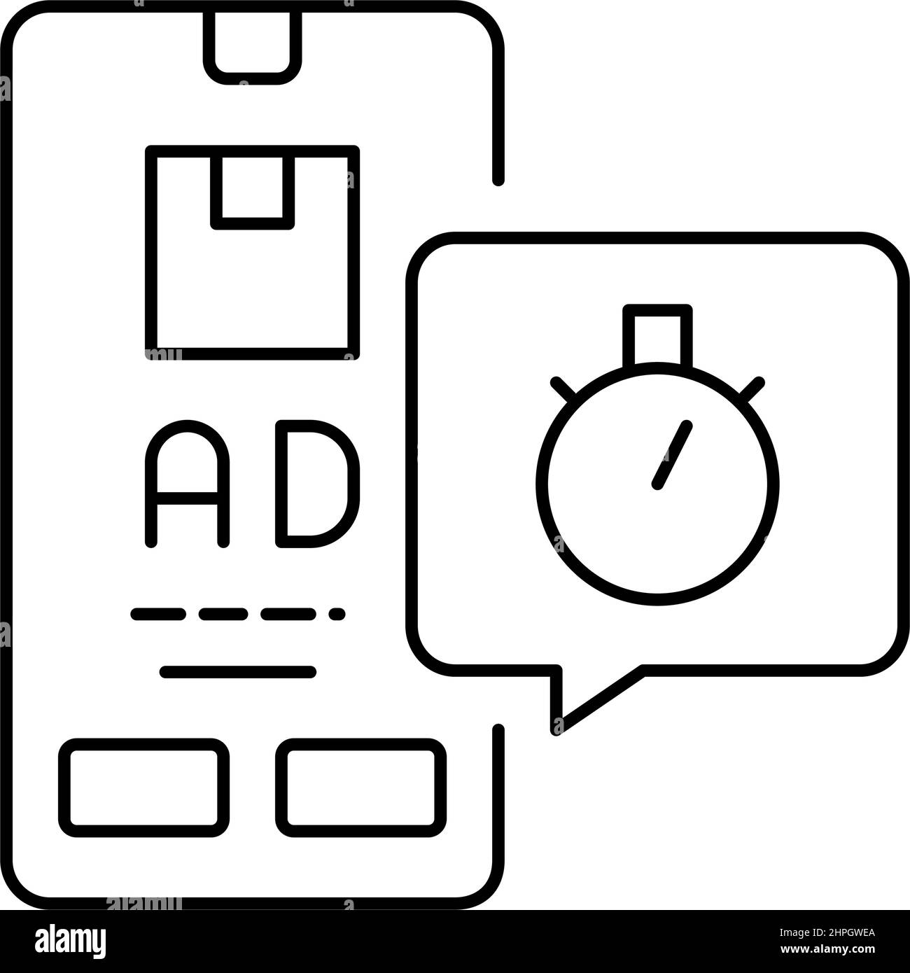 delivering advertise ephemeral line icon vector illustration Stock ...