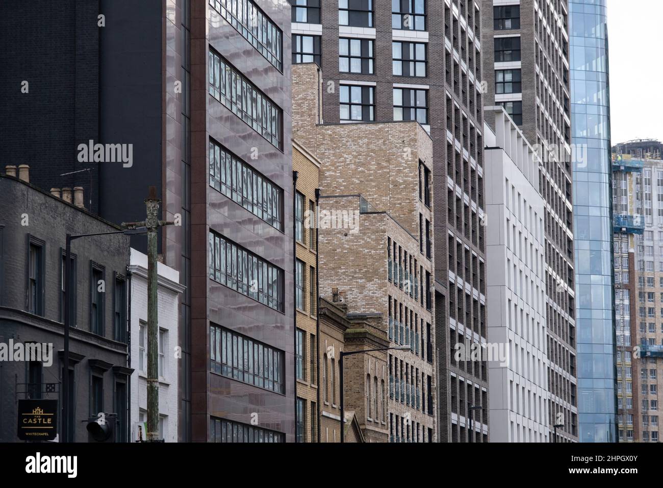 New residential homes in high rise blocks on the edge of the City of ...