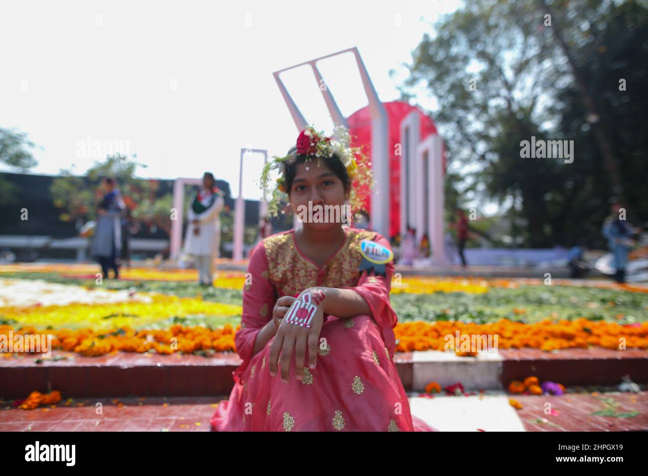Dhaka, Dhaka, Bangladesh. 21st Feb, 2022. The central Shaheed Minar has ...