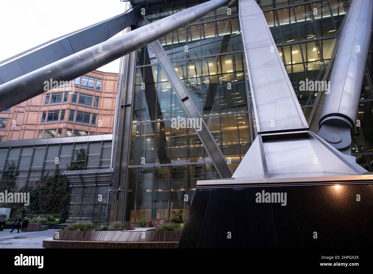 Architectural supports at The Broadgate Tower at the public open space ...