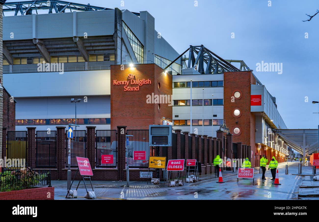 The Sir Kenny Dalglish stand, and The Anfield Road stand, at Liverpool ...