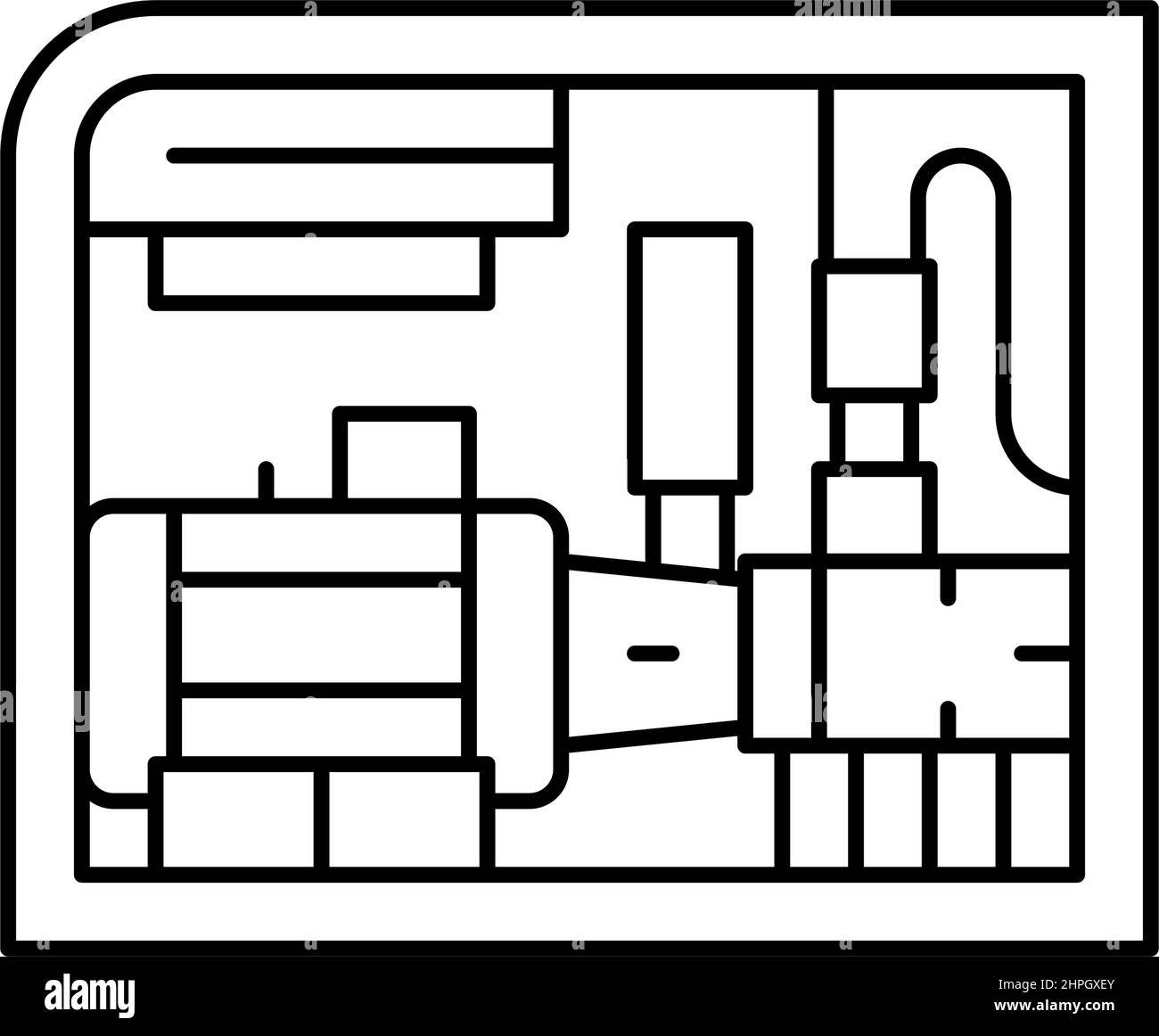 screw air compressor line icon vector illustration Stock Vector Image ...