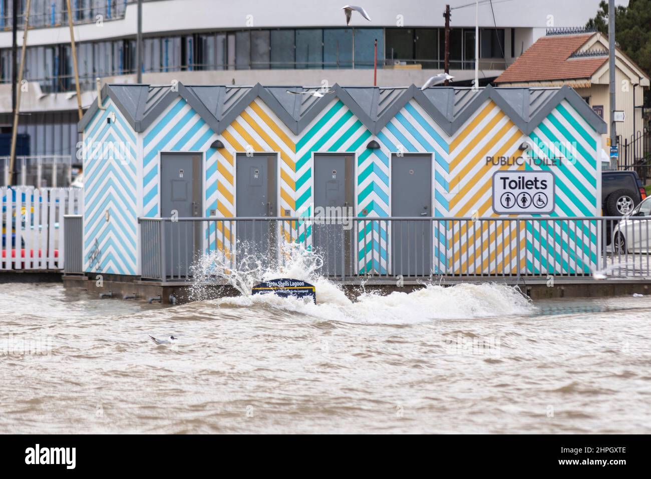 Southend on Sea, Essex, UK. 21st Feb, 2022. The strong gusting winds of ...