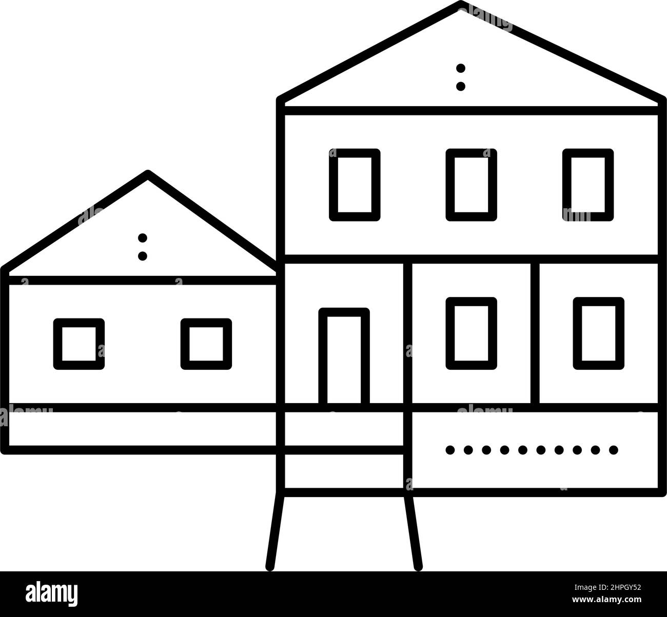 farmhouse building line icon vector illustration Stock Vector Image ...