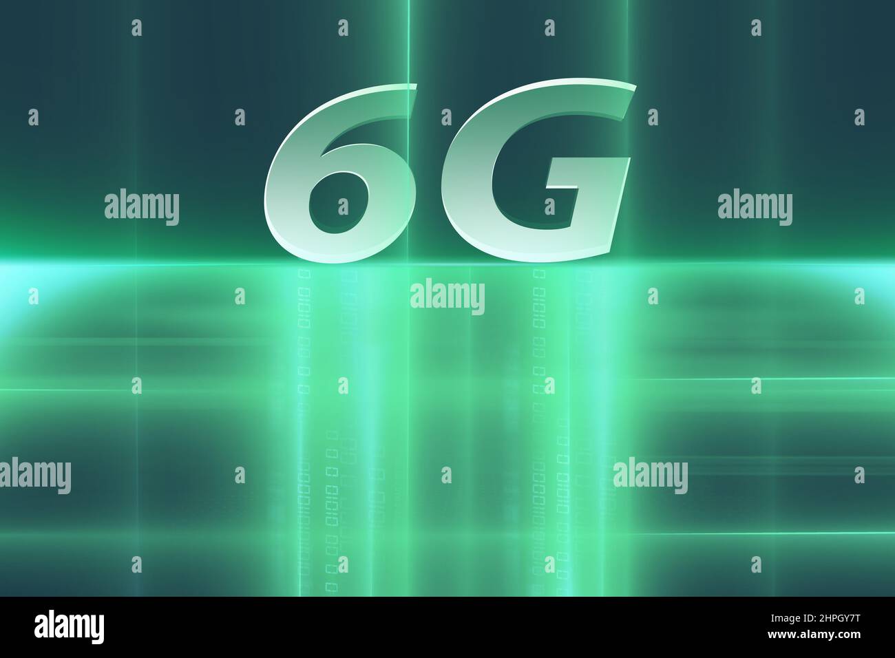 The concept of 6G network, high-speed mobile Internet connection, new ...