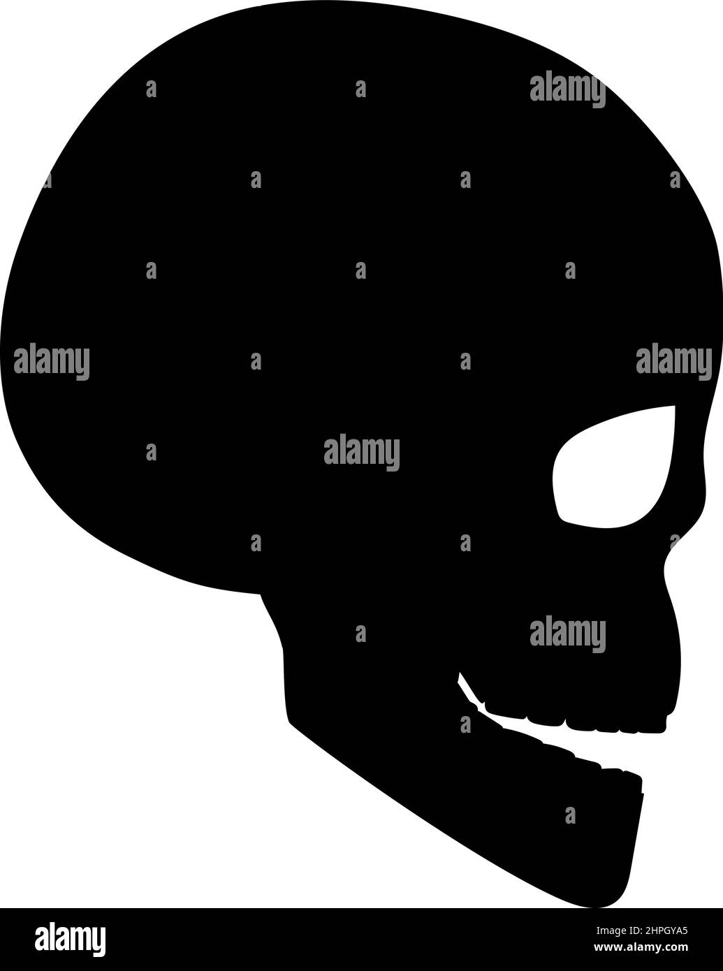 Silhouette profile skull. Symbol Halloween. Day of the dead skull Stock ...