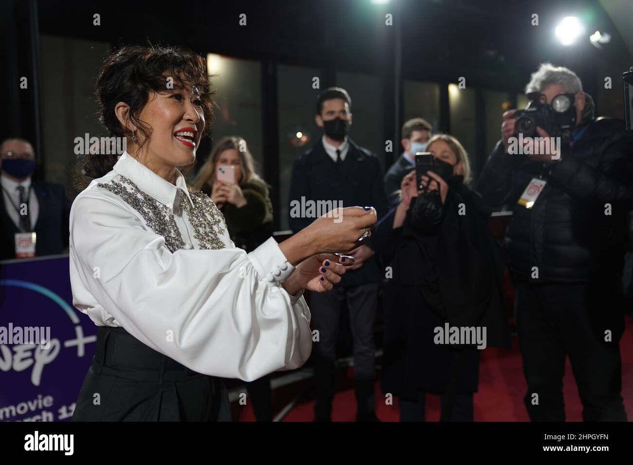 Sandra Oh arrives for the gala screening of Disney's Turning Red at ...