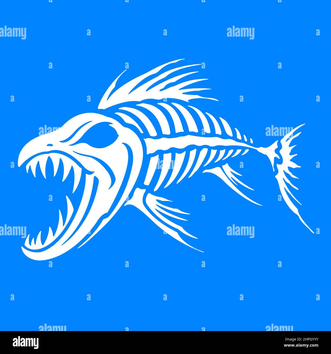 Fish skeleton illustration hi-res stock photography and images - Alamy