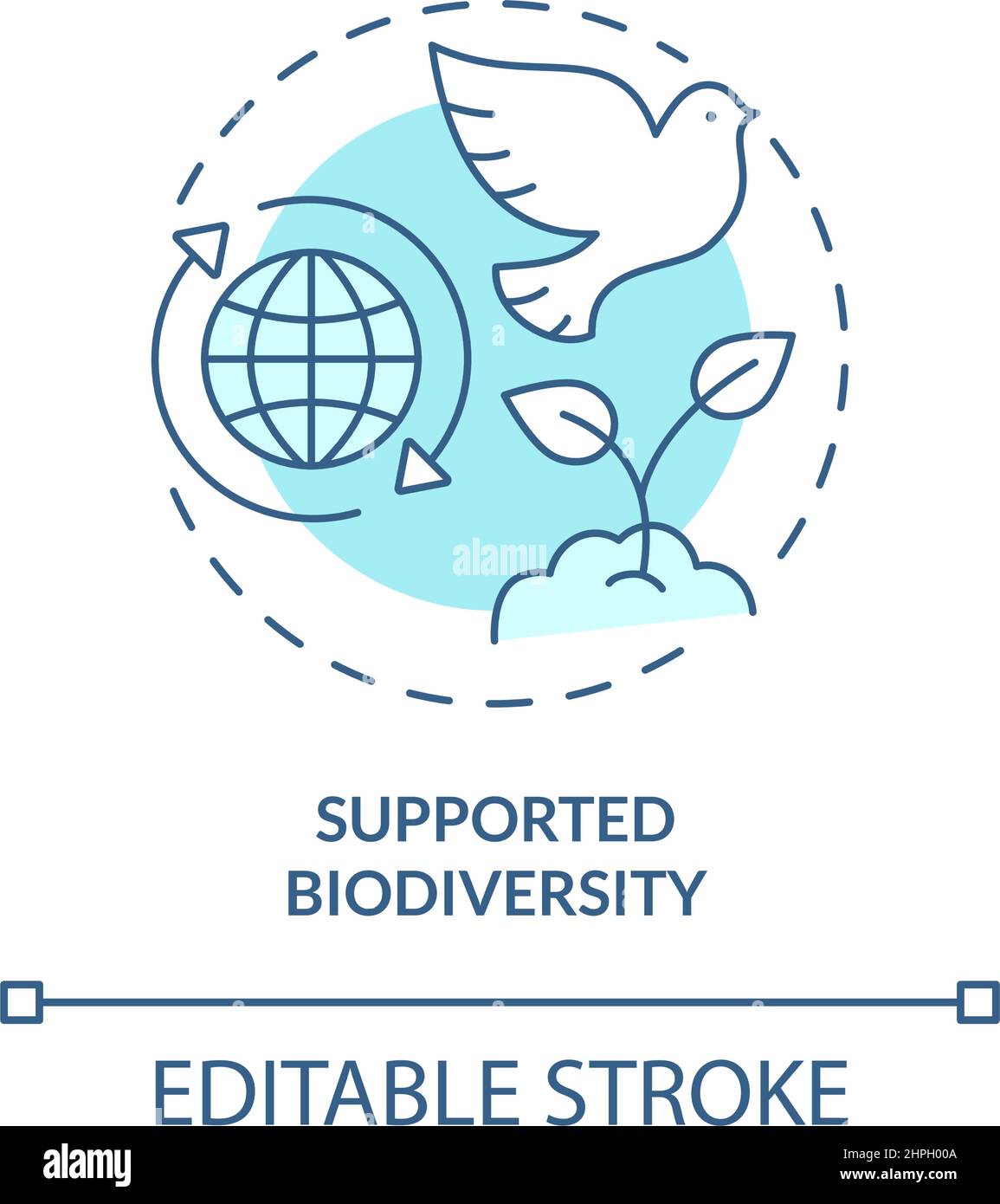 Supported biodiversity turquoise concept icon Stock Vector Image & Art ...
