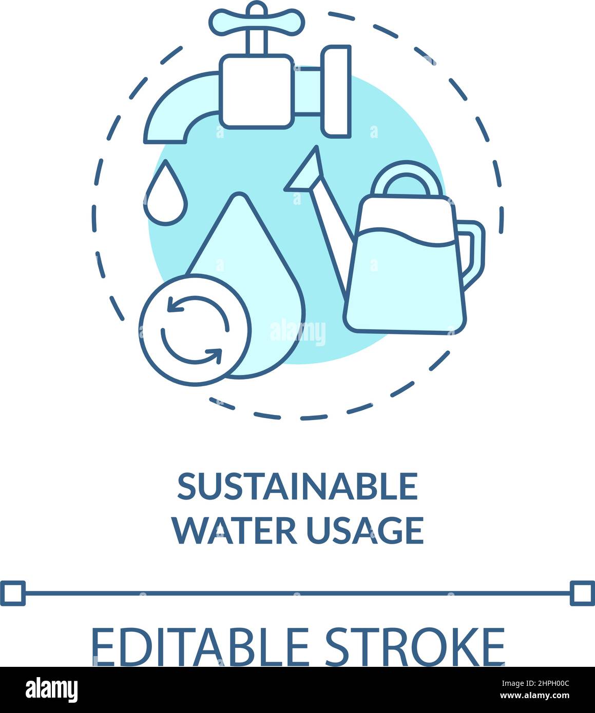Sustainable water usage turquoise concept icon Stock Vector Image & Art ...