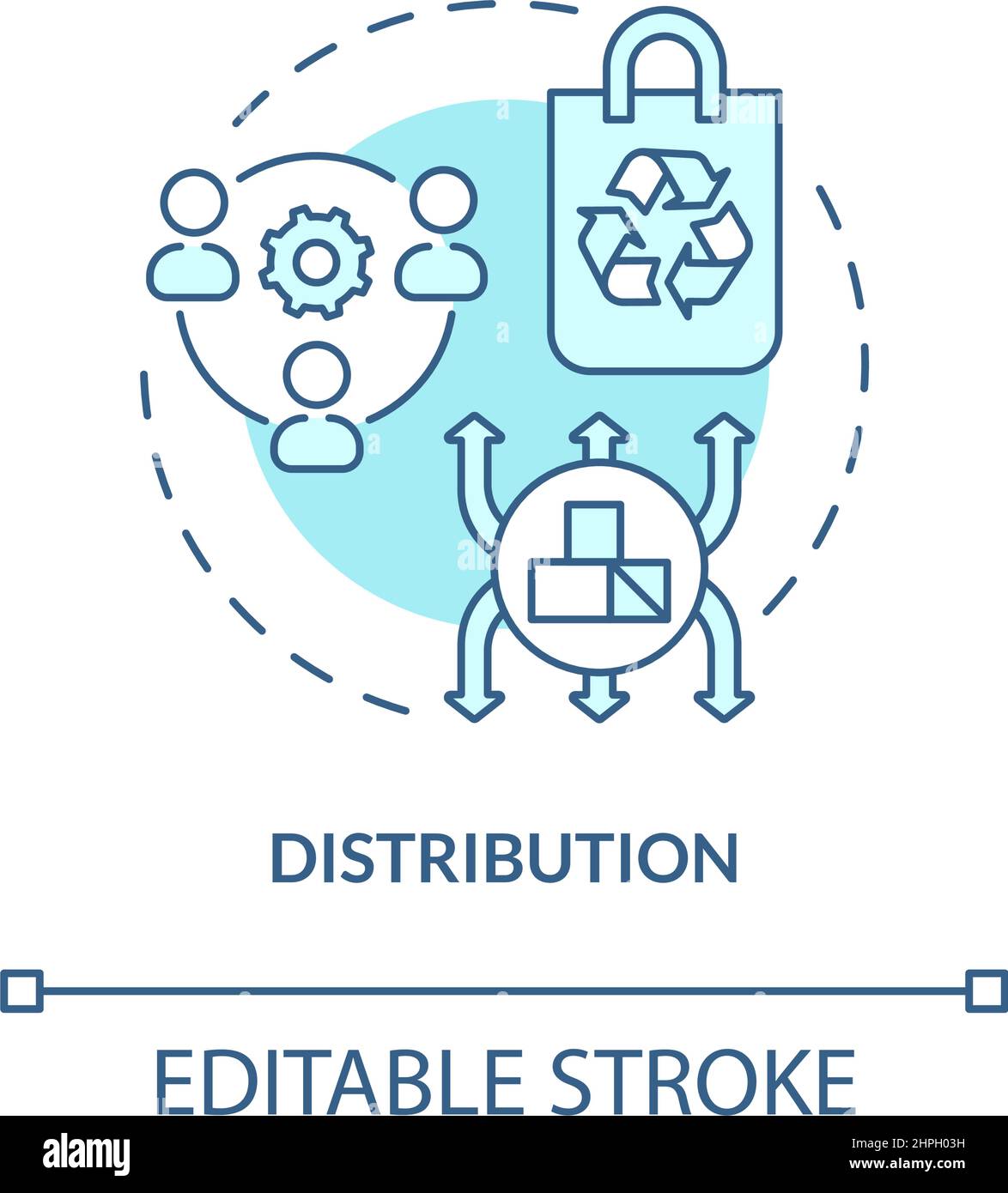 Distribution turquoise concept icon Stock Vector Image & Art - Alamy