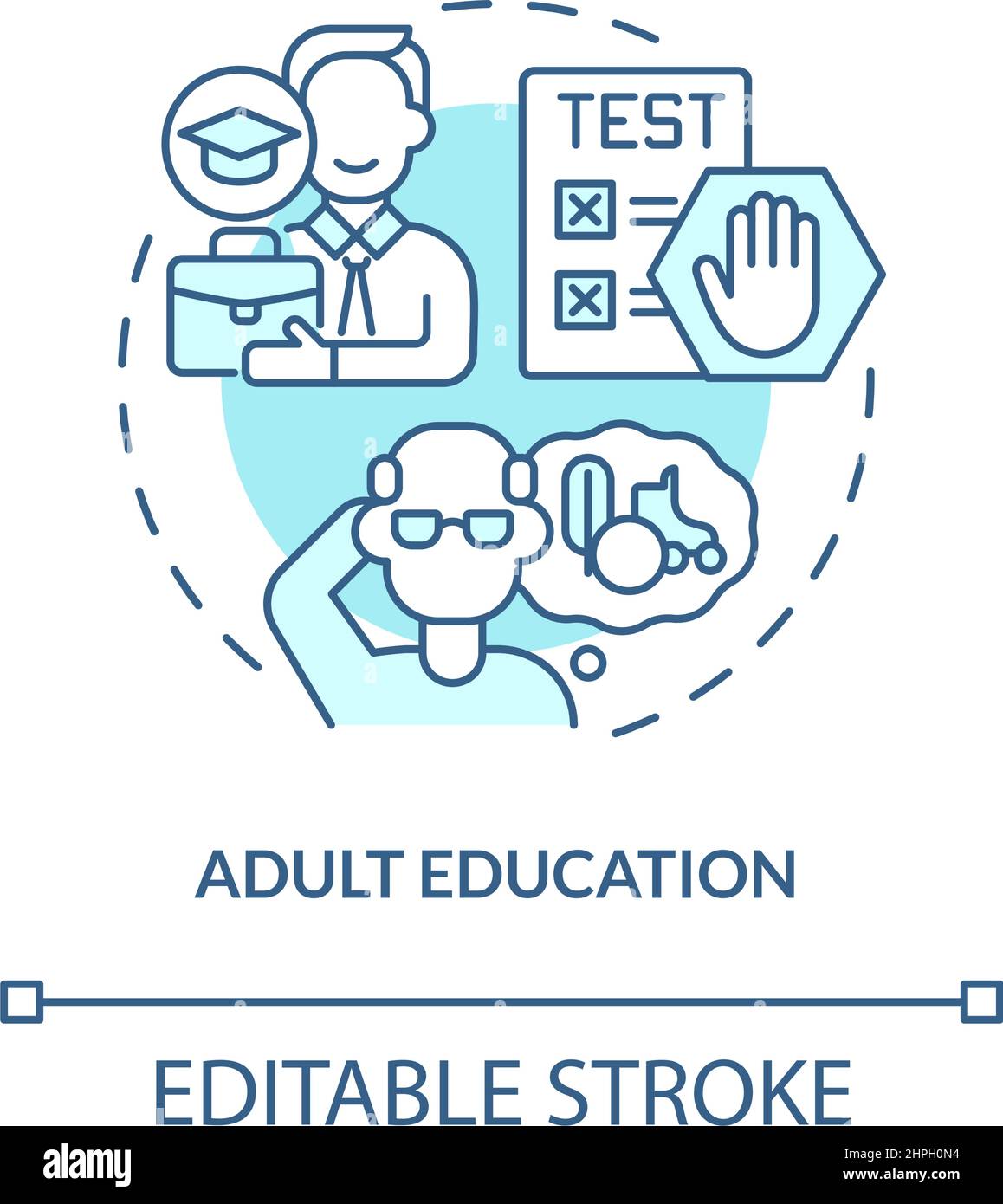 Adult education turquoise concept icon Stock Vector Image & Art - Alamy