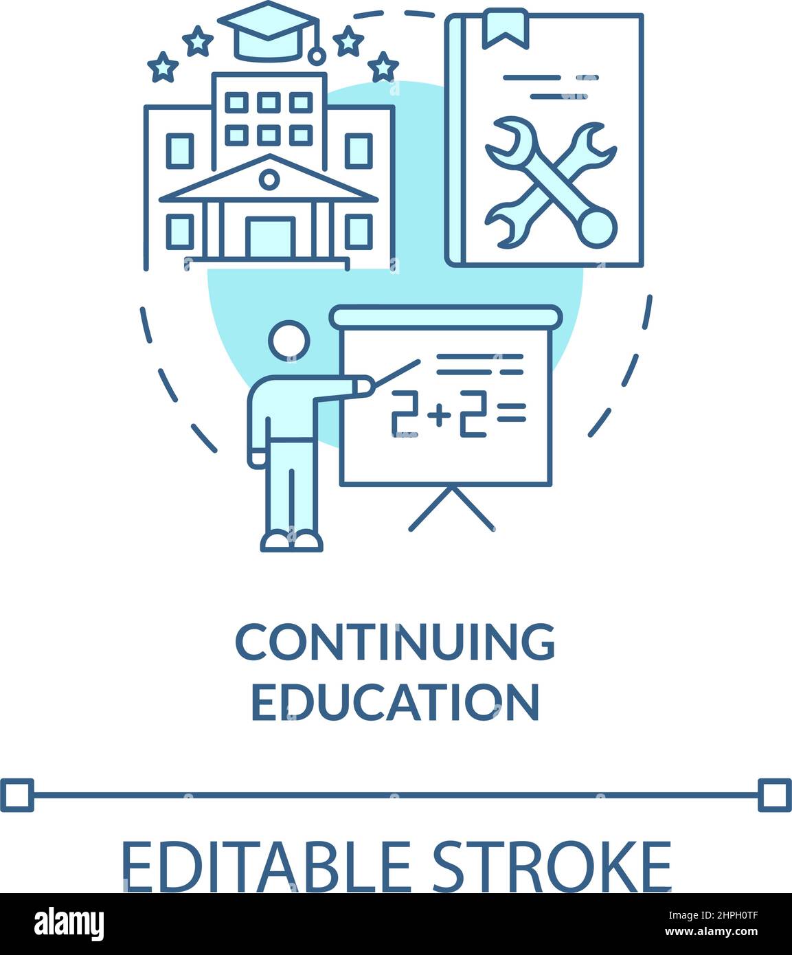 Continuing education turquoise concept icon Stock Vector Image & Art ...