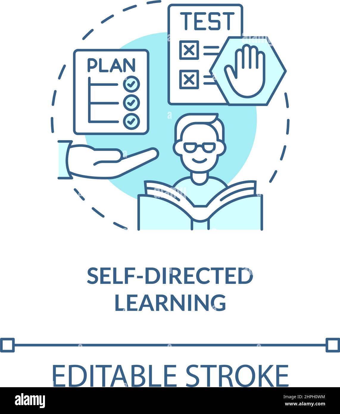 Self directed learning turquoise concept icon Stock Vector Image & Art ...