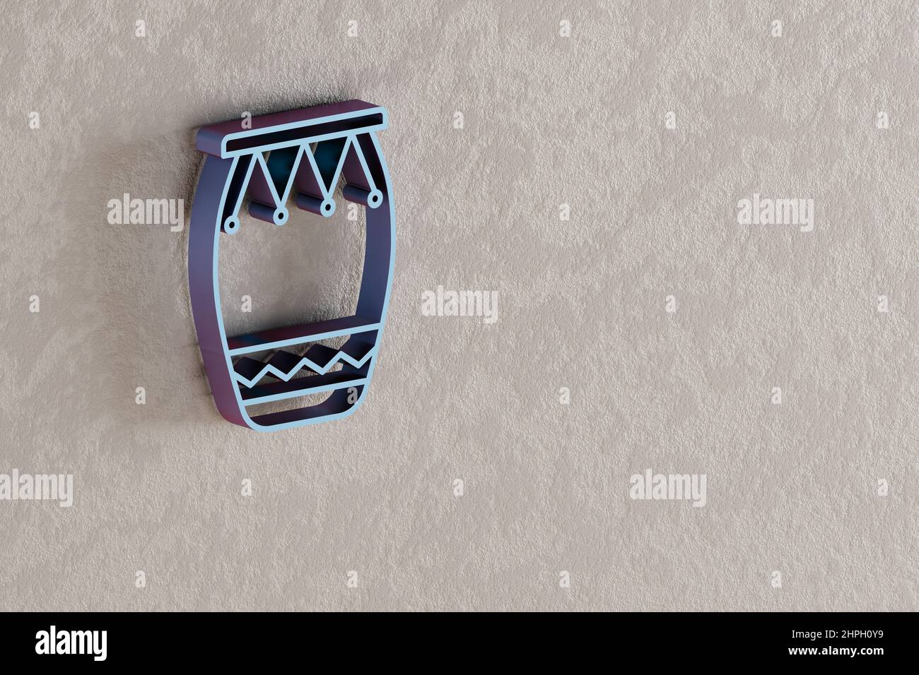Big Bongo icon. Beautiful Blue Big Bongo symbol icons on wall bright ...