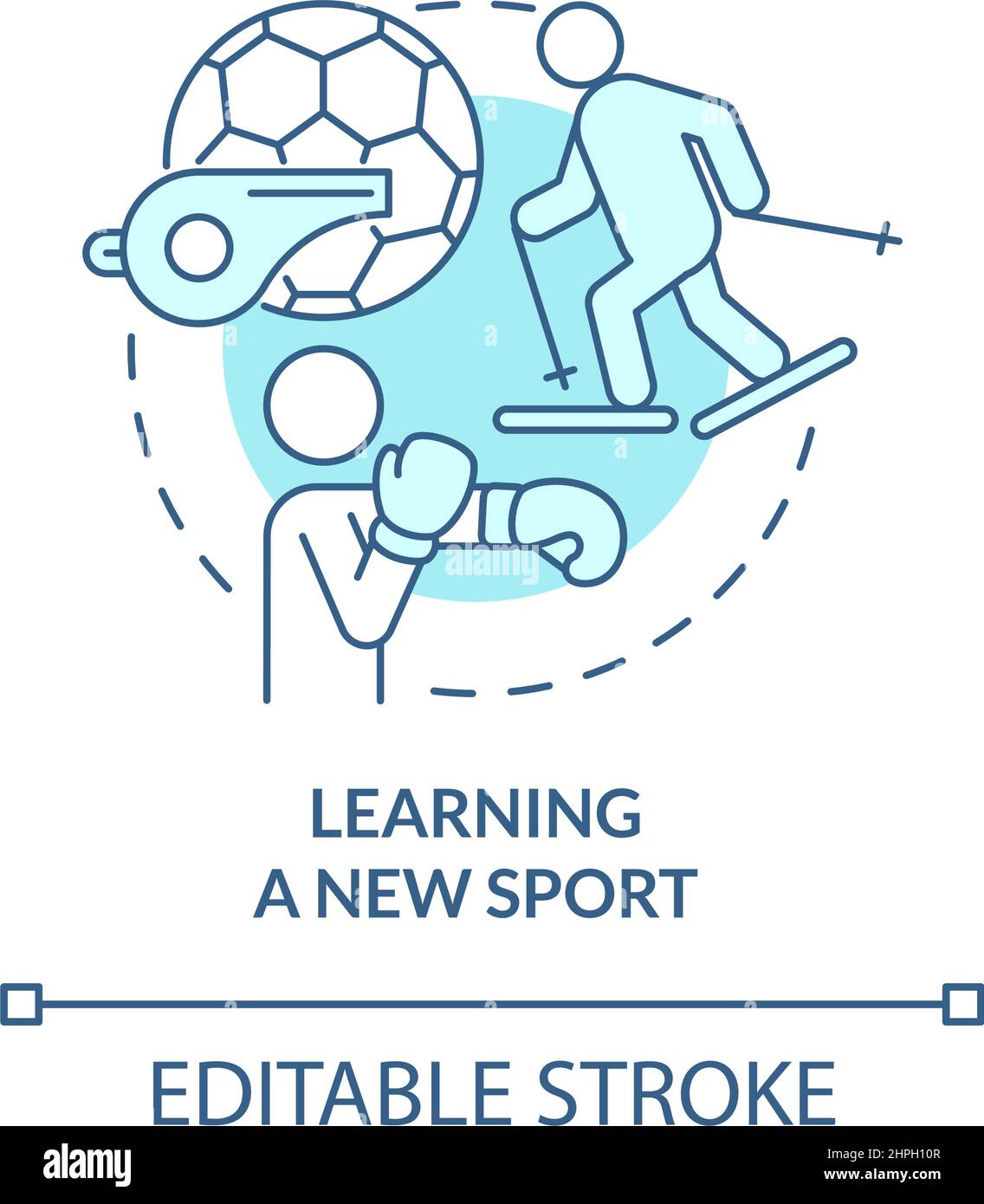 Learning new sport turquoise concept icon Stock Vector Image & Art - Alamy