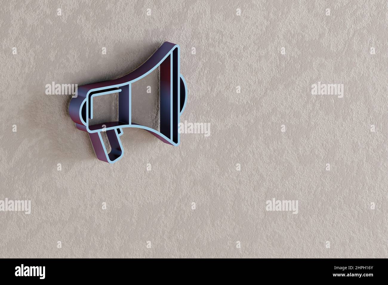 Shout Megaphone icon. Beautiful Blue Shout Megaphone symbol icons on ...