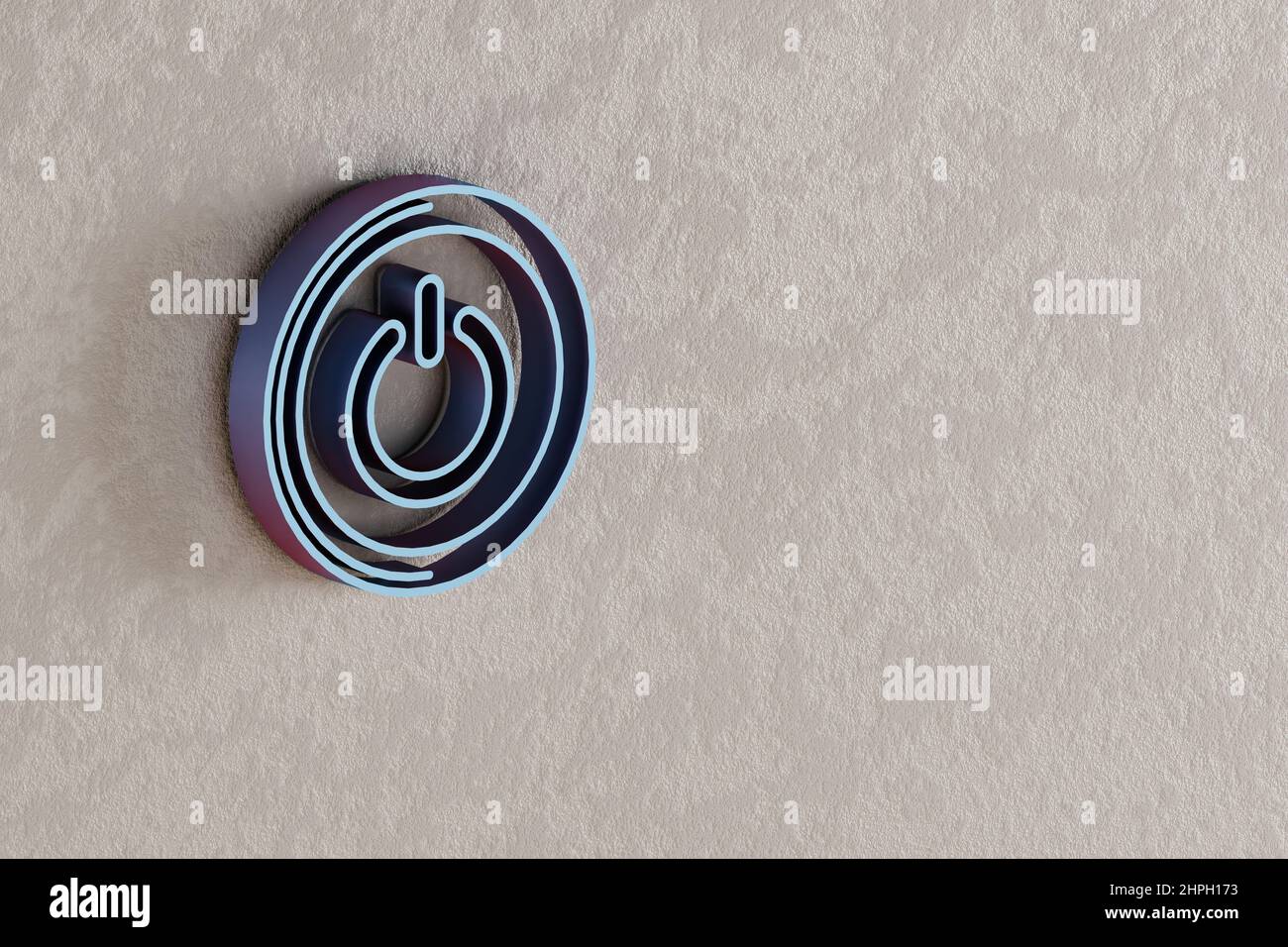 Round Power Button icon. Beautiful Blue Round Power Button symbol icons ...