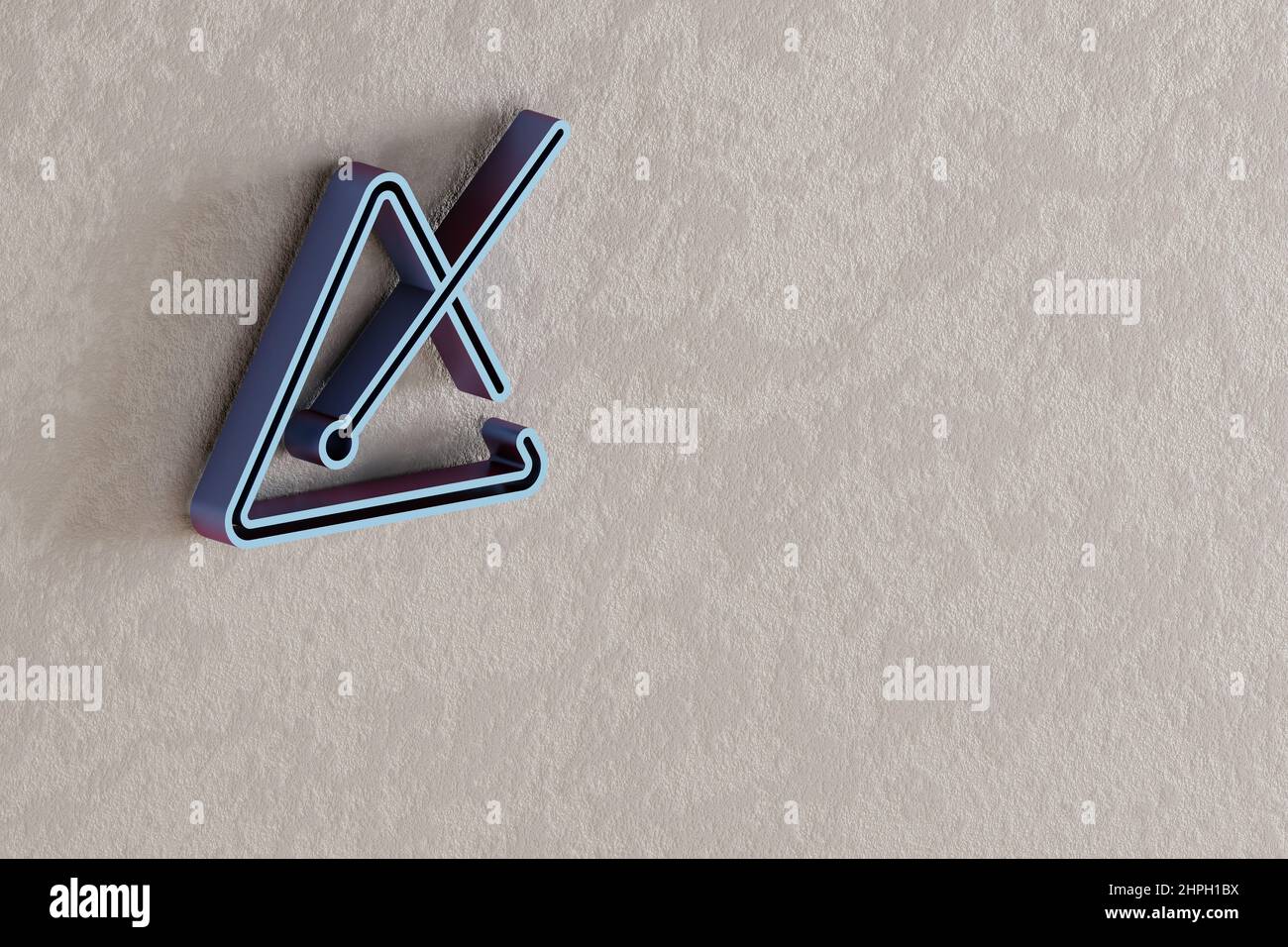 Music Triangle icon. Beautiful Blue Music Triangle symbol icons on wall ...