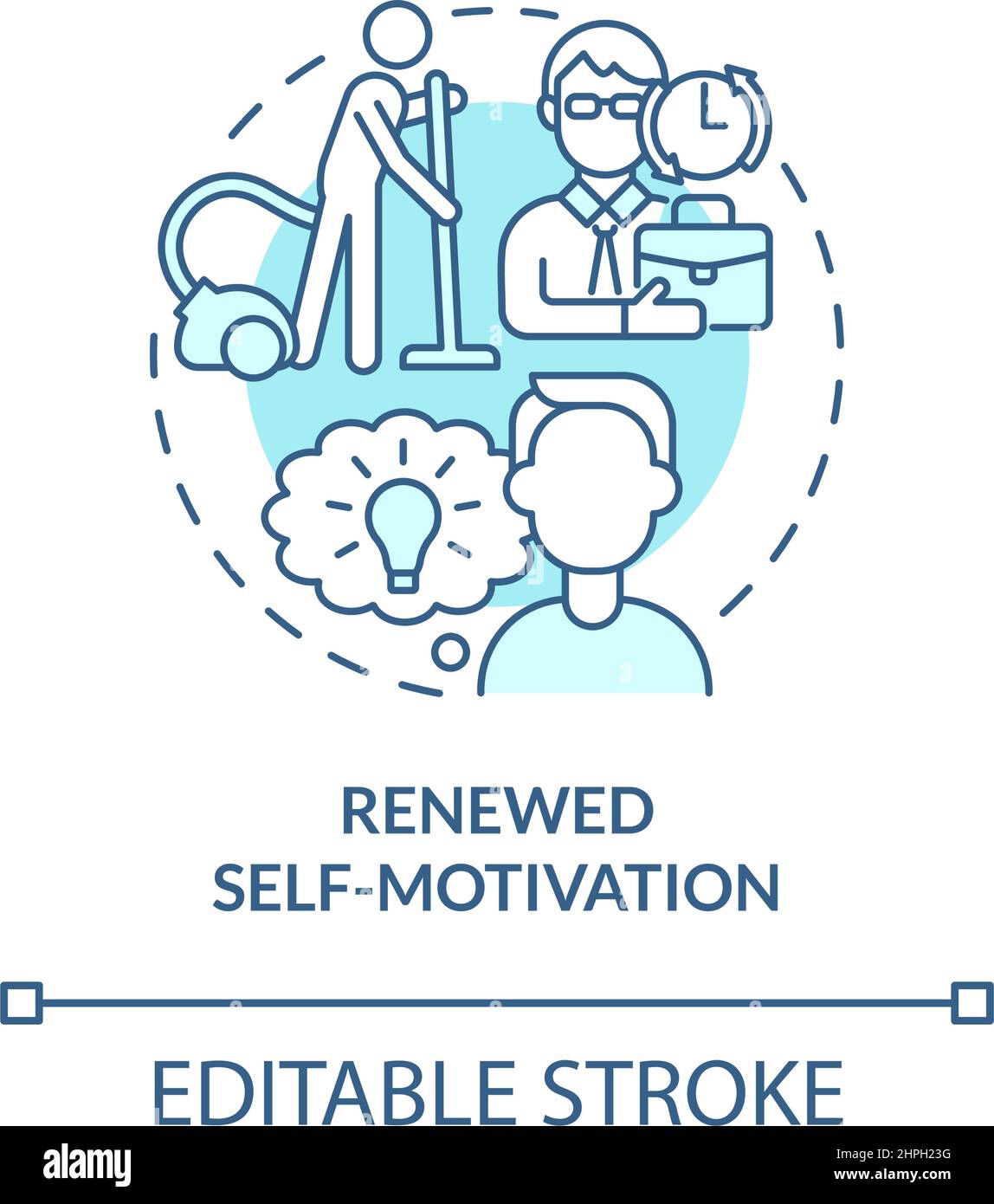 Renewed self-motivation turquoise concept icon Stock Vector Image & Art ...