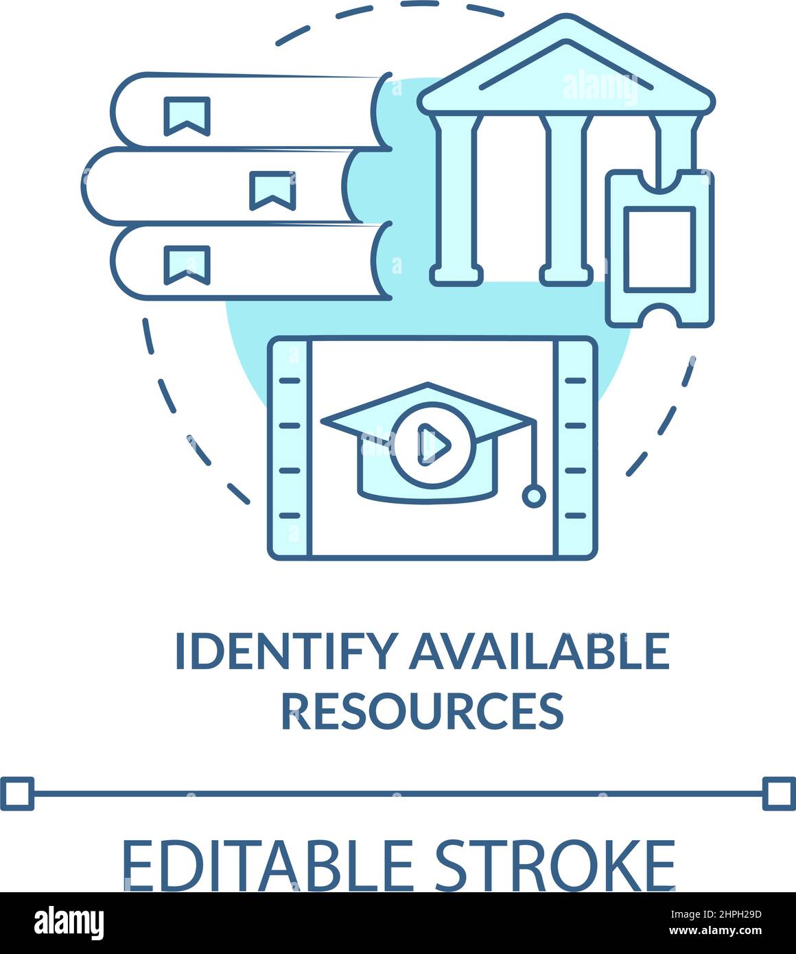 Identify available resources turquoise concept icon Stock Vector Image ...