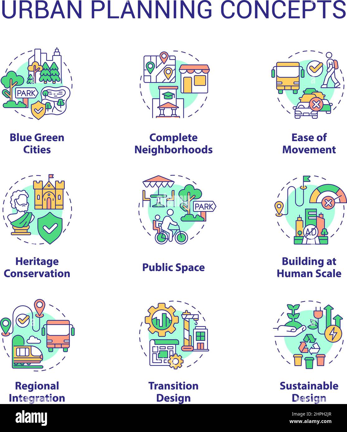 Urban planning concept icons set Stock Vector Image & Art - Alamy