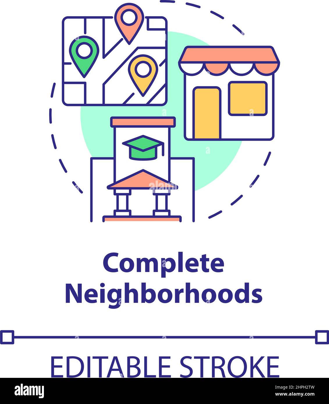 Complete neighborhoods concept icon Stock Vector Image & Art - Alamy
