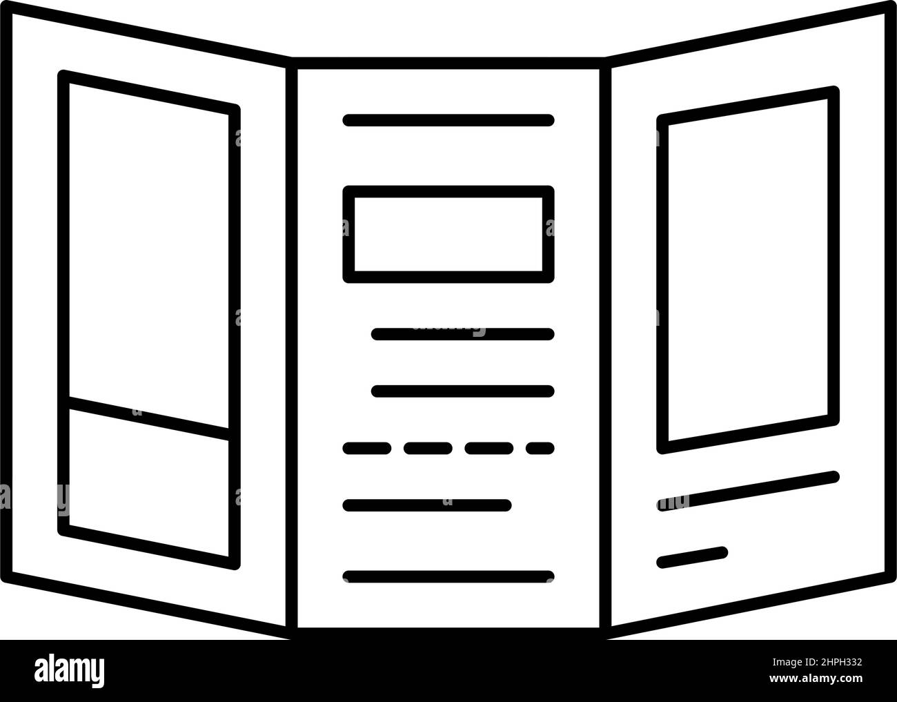 handout flyer of forum line icon vector illustration Stock Vector Image ...