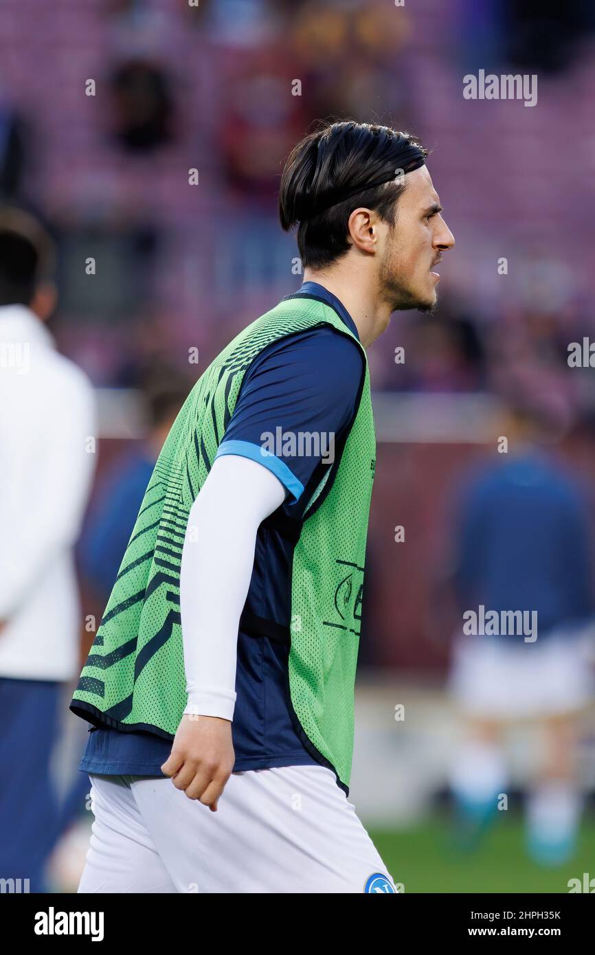 BARCELONA - FEB 17: Elif Elmas warms up prior to the Uefa Europa League ...