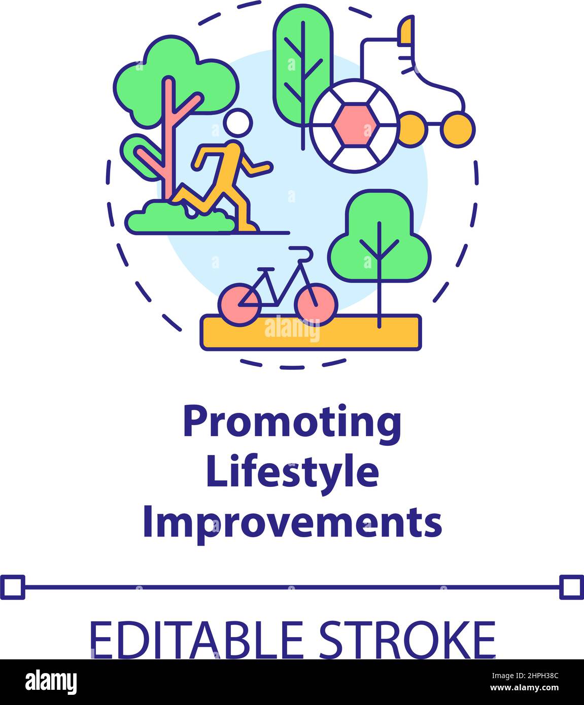 Promoting lifestyle improvements concept icon Stock Vector Image & Art ...